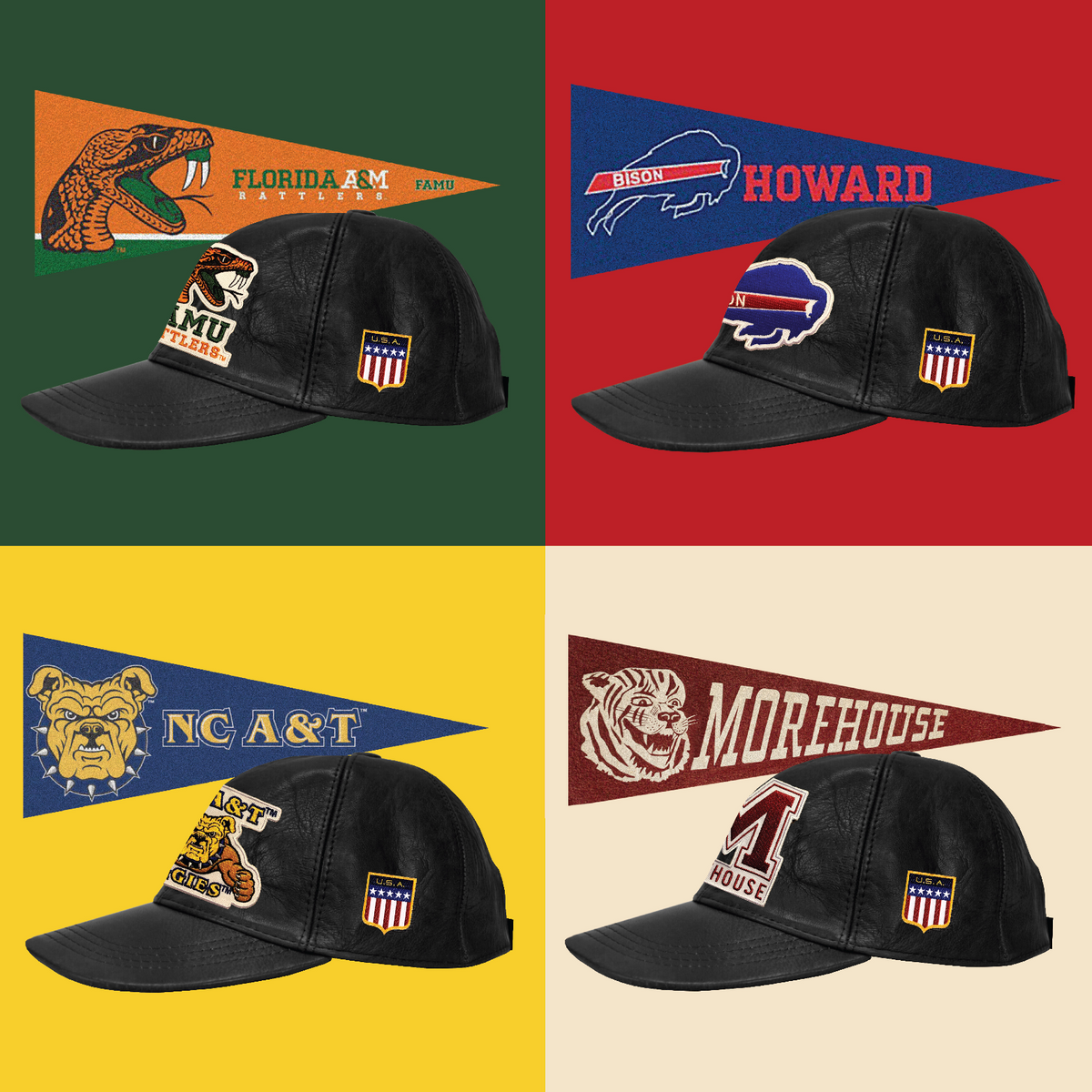 Genuine Leather HBCU Patch Caps – Black College Union