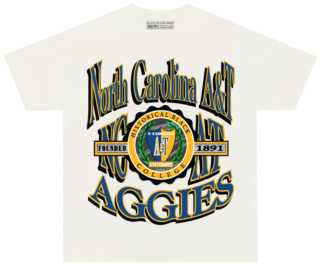 North Carolina A&T Retro 90s Crest T-Shirt [NCAT] – Black College Union